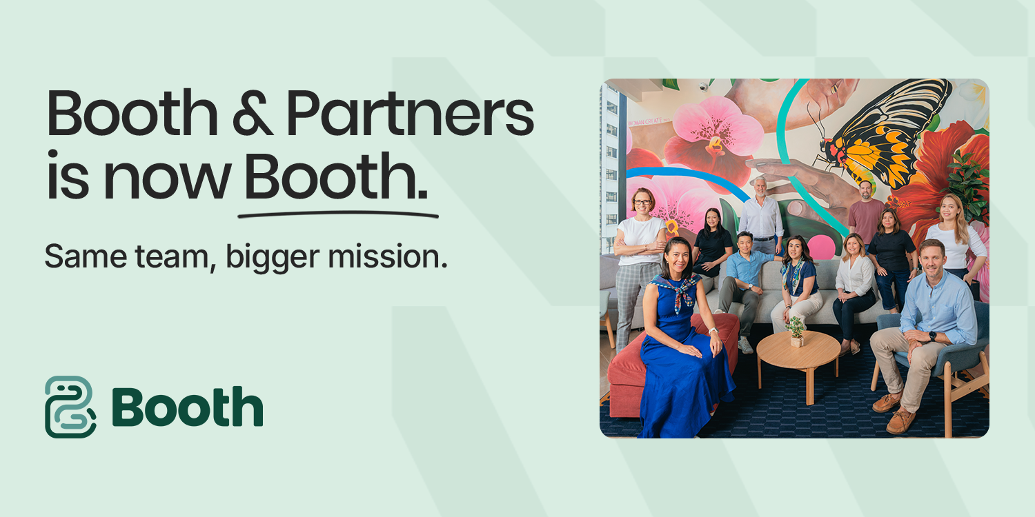 Booth & Partners is now Booth. Same Team, Bigger Mission.